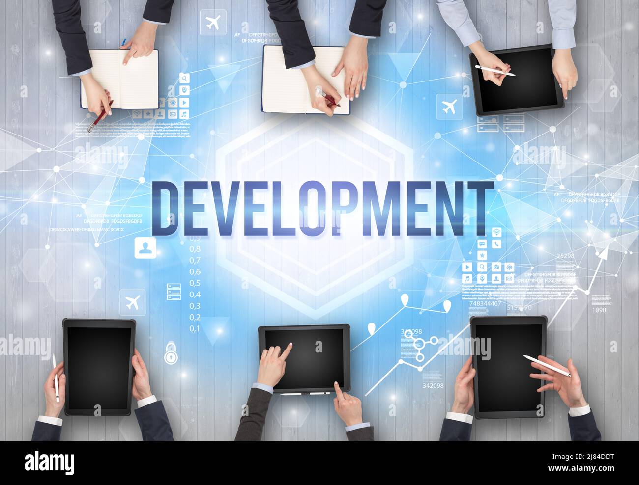 Group of Busy People Working in an Office, technology concept Stock ...