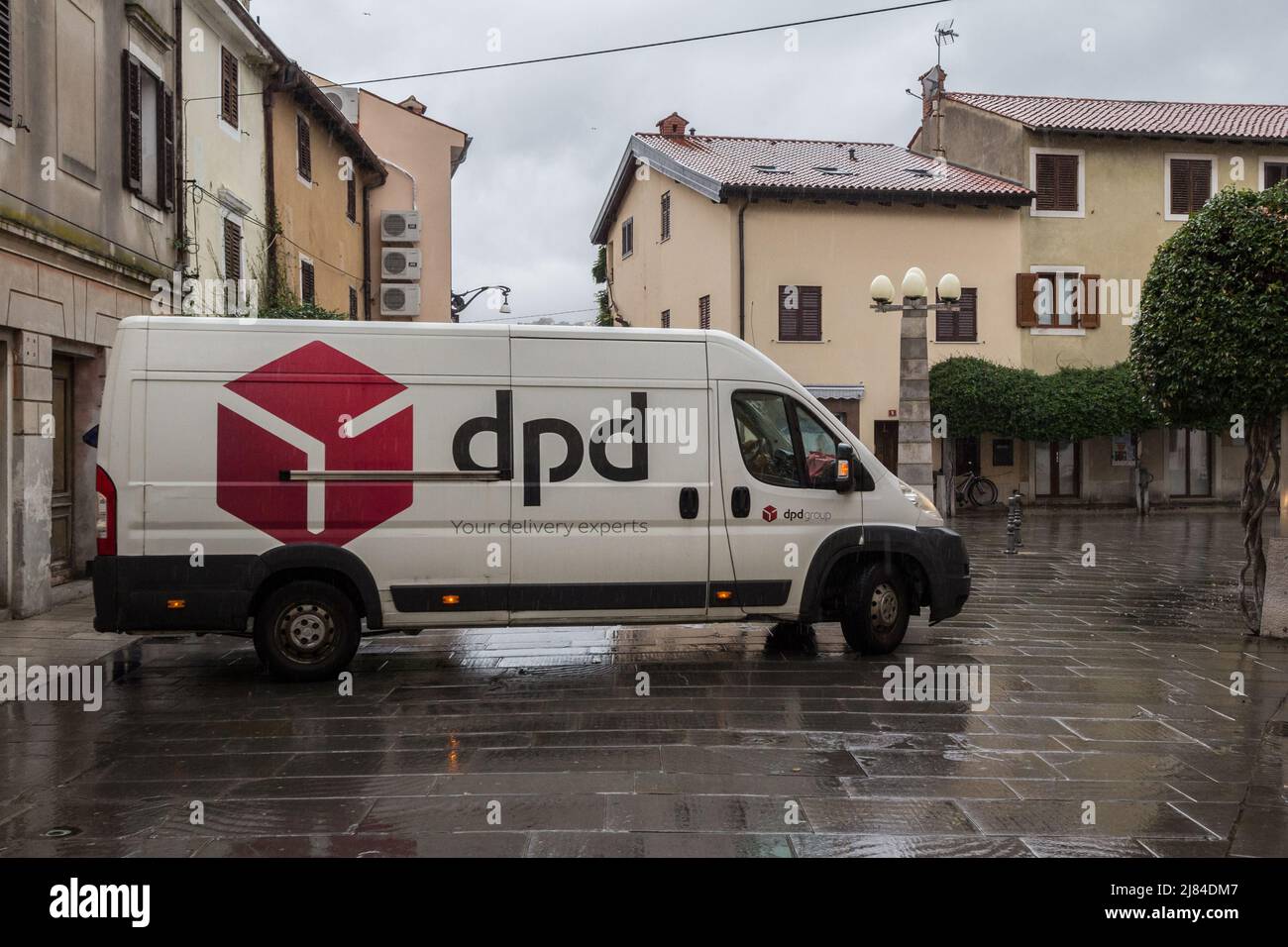 Picture of a sign with the logo of DPD taken on a delivery truck in ...