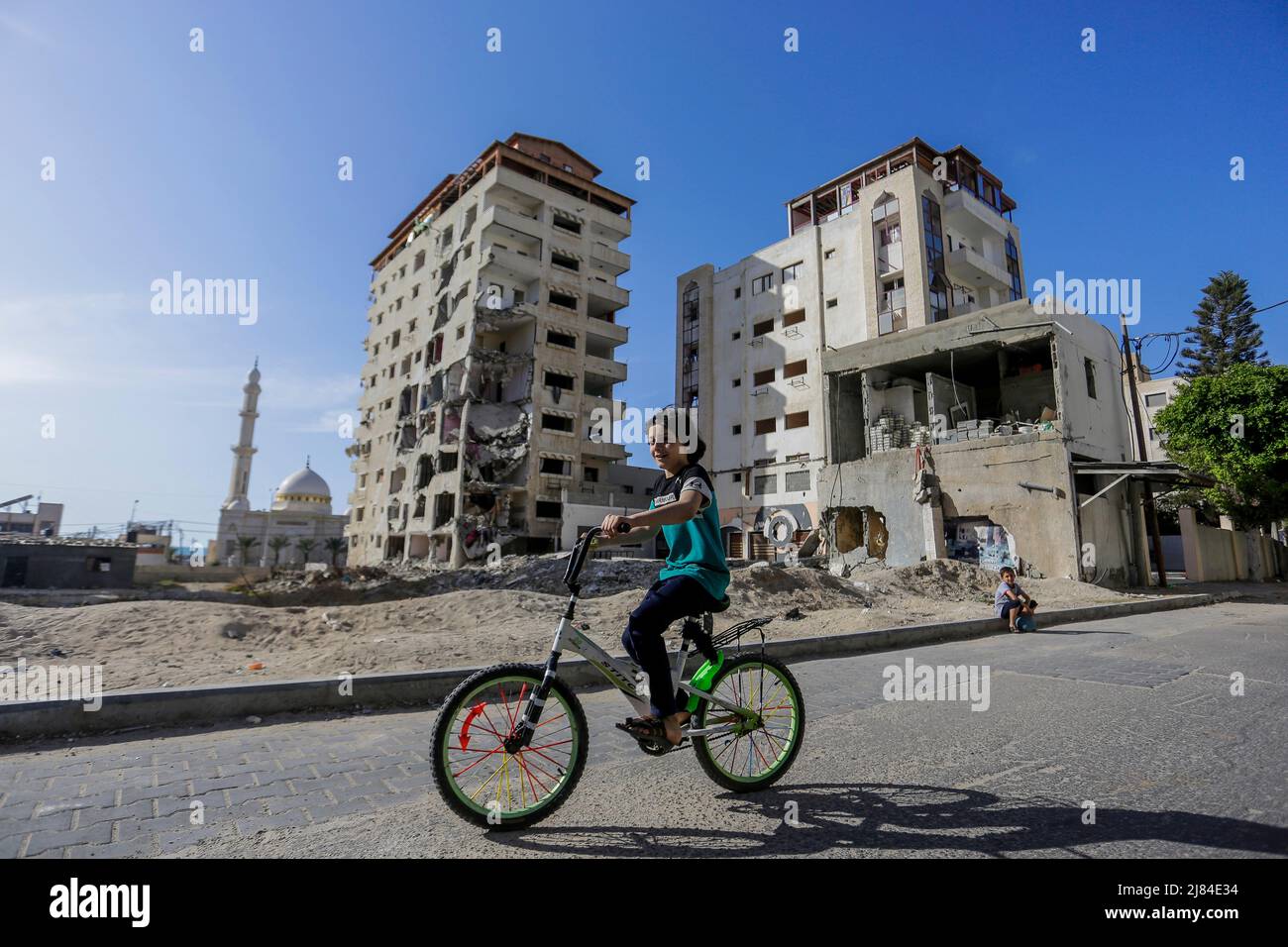 May 10, 2022, Gaza City, The Gaza Strip, Palestine: A Palestinian child ...