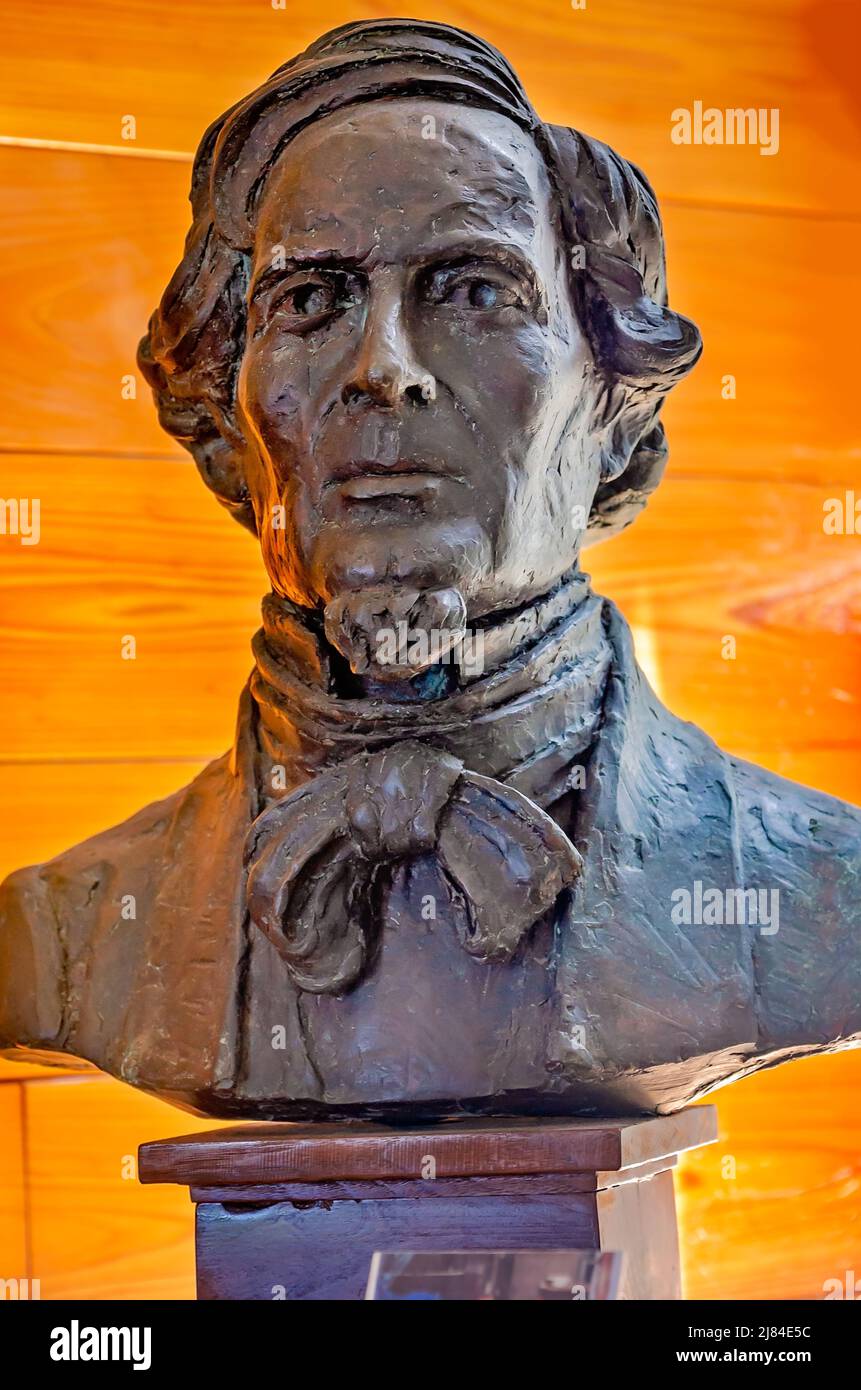 A bust of Confederate President Jefferson Davis is displayed at the ...