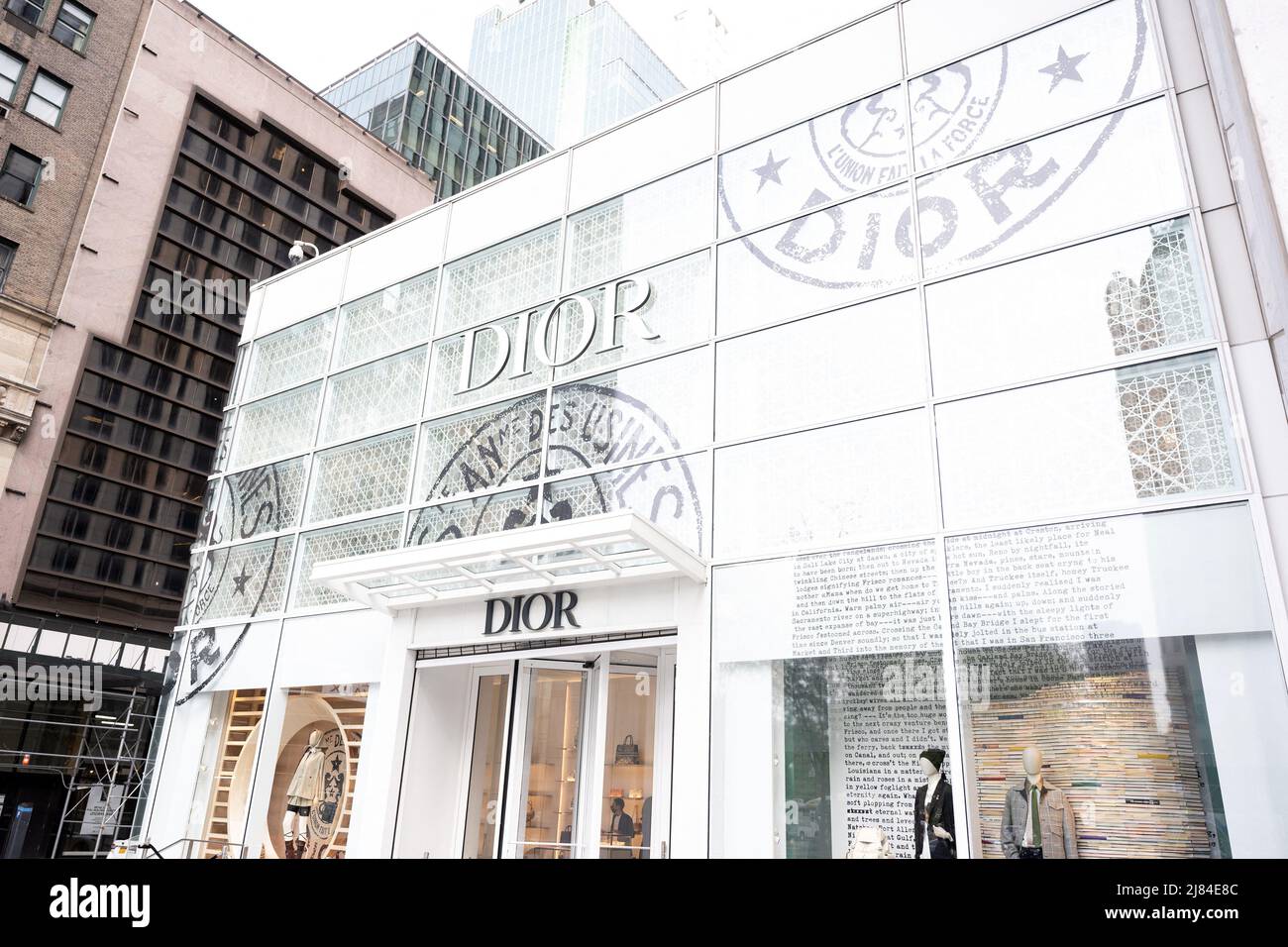 A shop sign of DIOR, on May 07, 2022 in New-York City, USA. Photo by ...