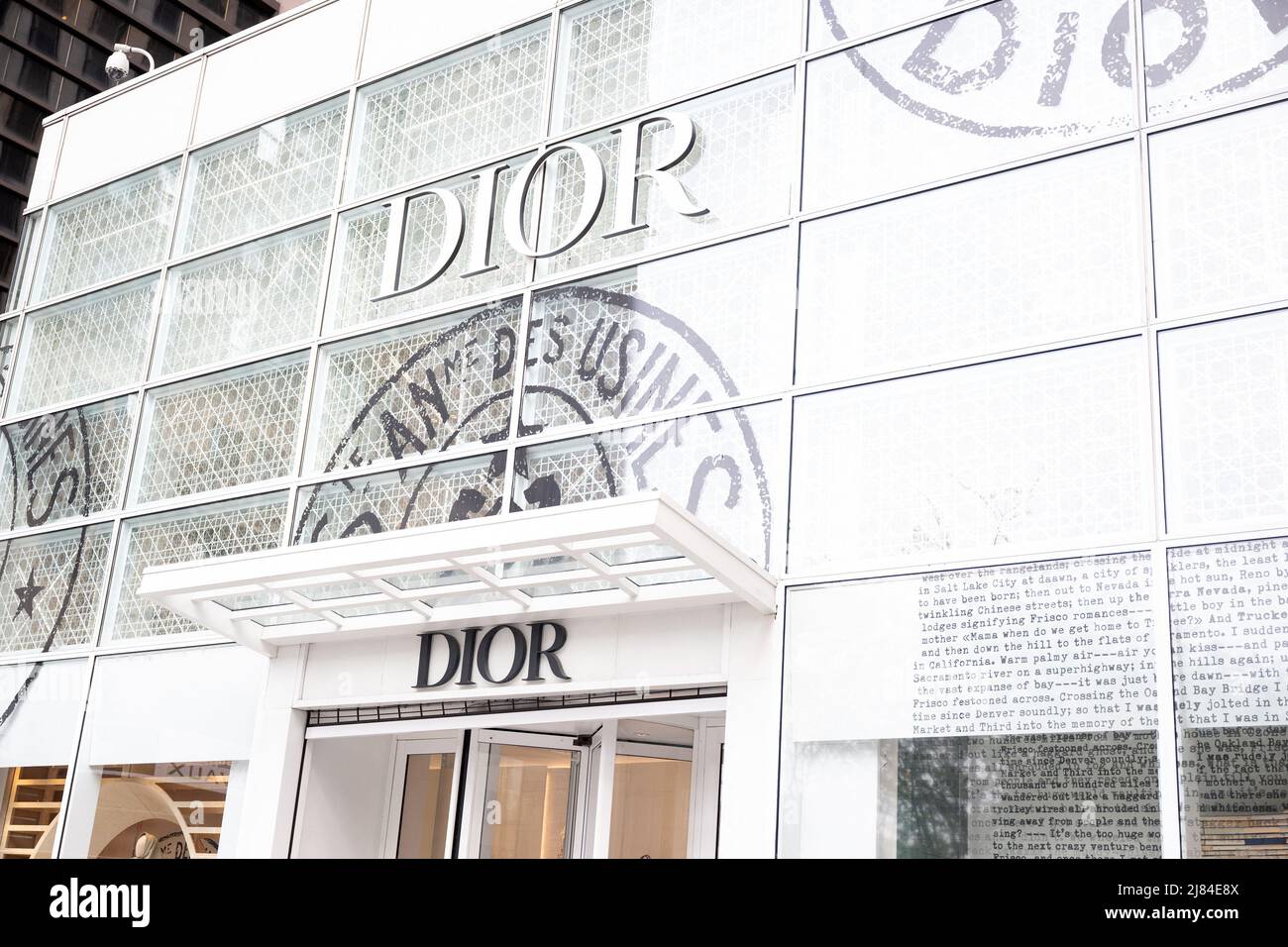A shop sign of DIOR, on May 07, 2022 in New-York City, USA. Photo by ...