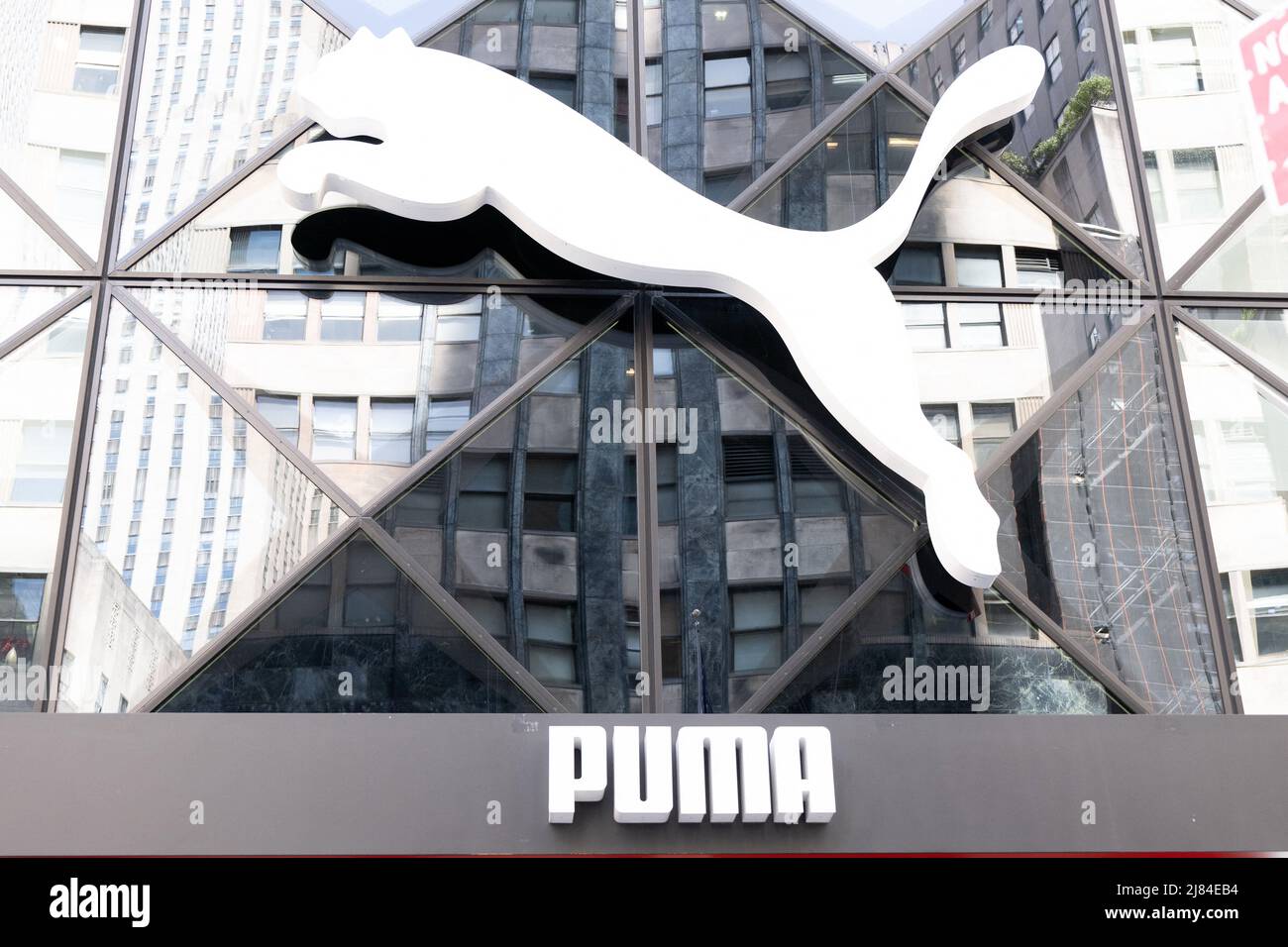 A shop sign of PUMA, on May 07, 2022 in New-York City, USA. Photo by ...
