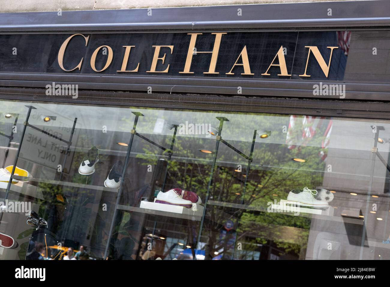 A shop sign of COLE HAAN, on May 07, 2022 in New-York City, USA. Photo ...
