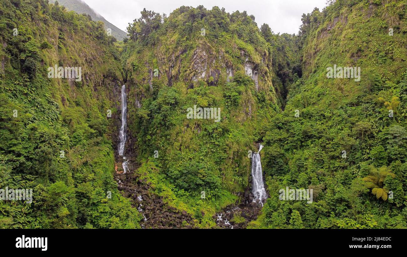 Dominica's Trafalgar Falls Stock Photo - Alamy