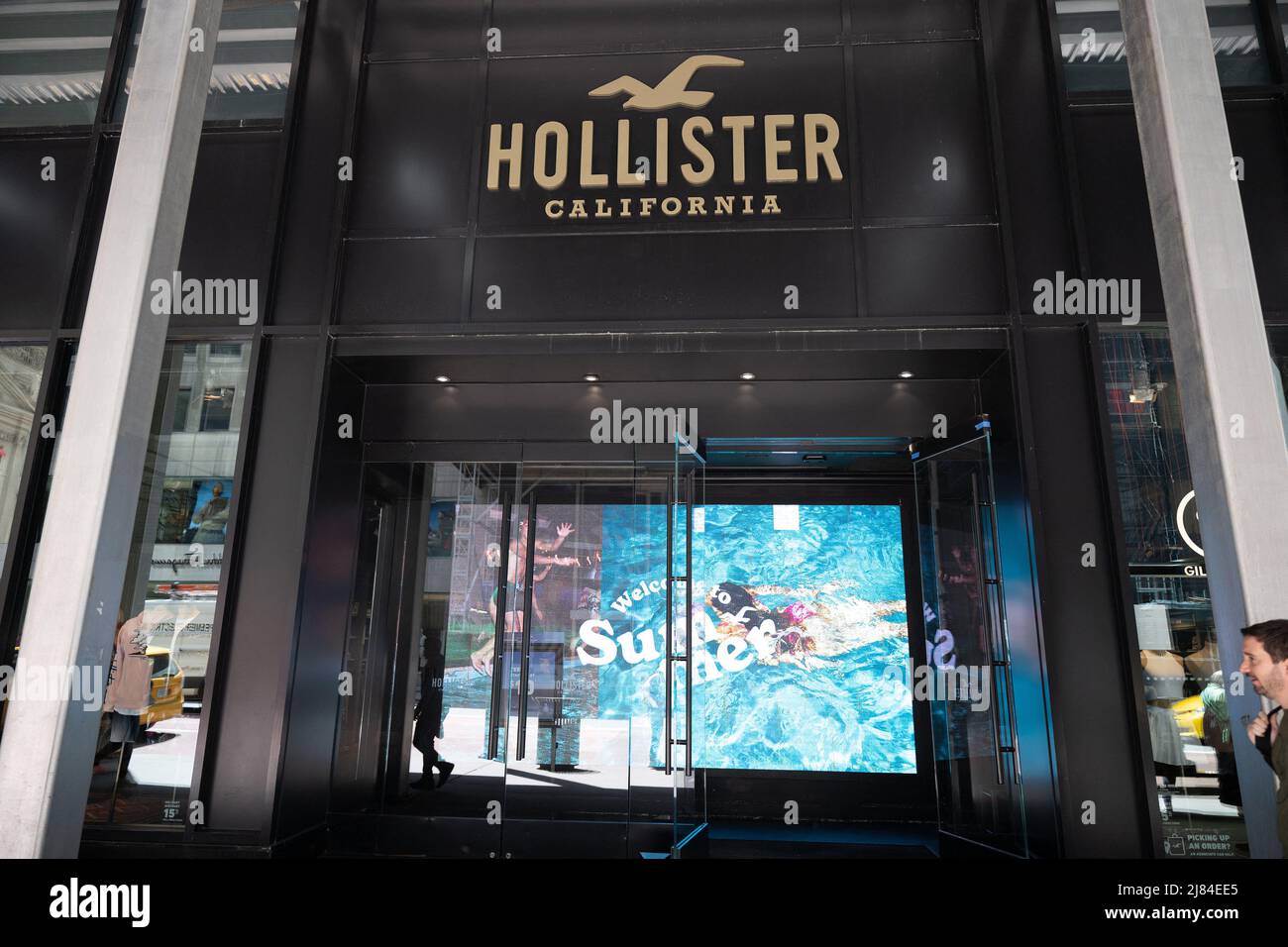 A shop sign of HOLLISTER CALIFORNIA, on May 07, 2022 in New-York City ...