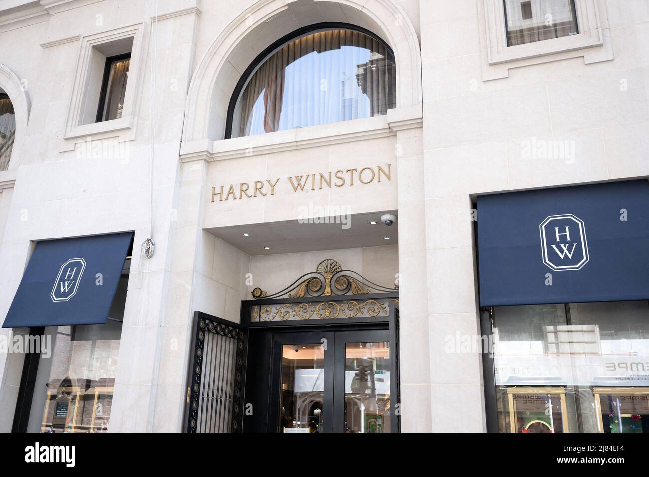 A shop sign of HARRY WINSTON, on May 07, 2022 in New-York City, USA ...
