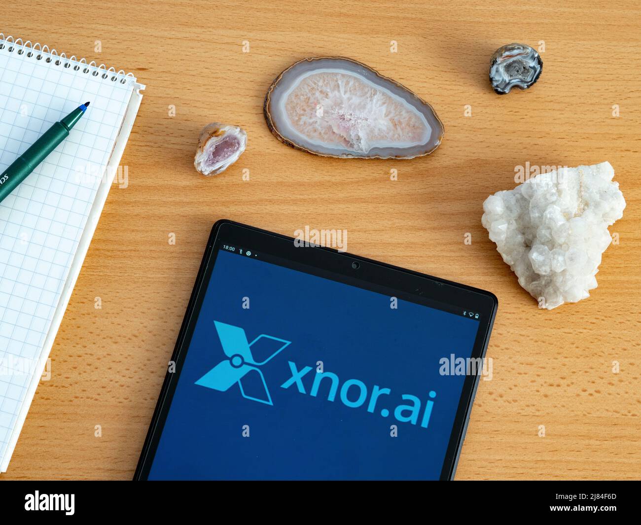 In this photo illustration XNOR.AI, Inc. owned by Apple Inc. logo seen ...