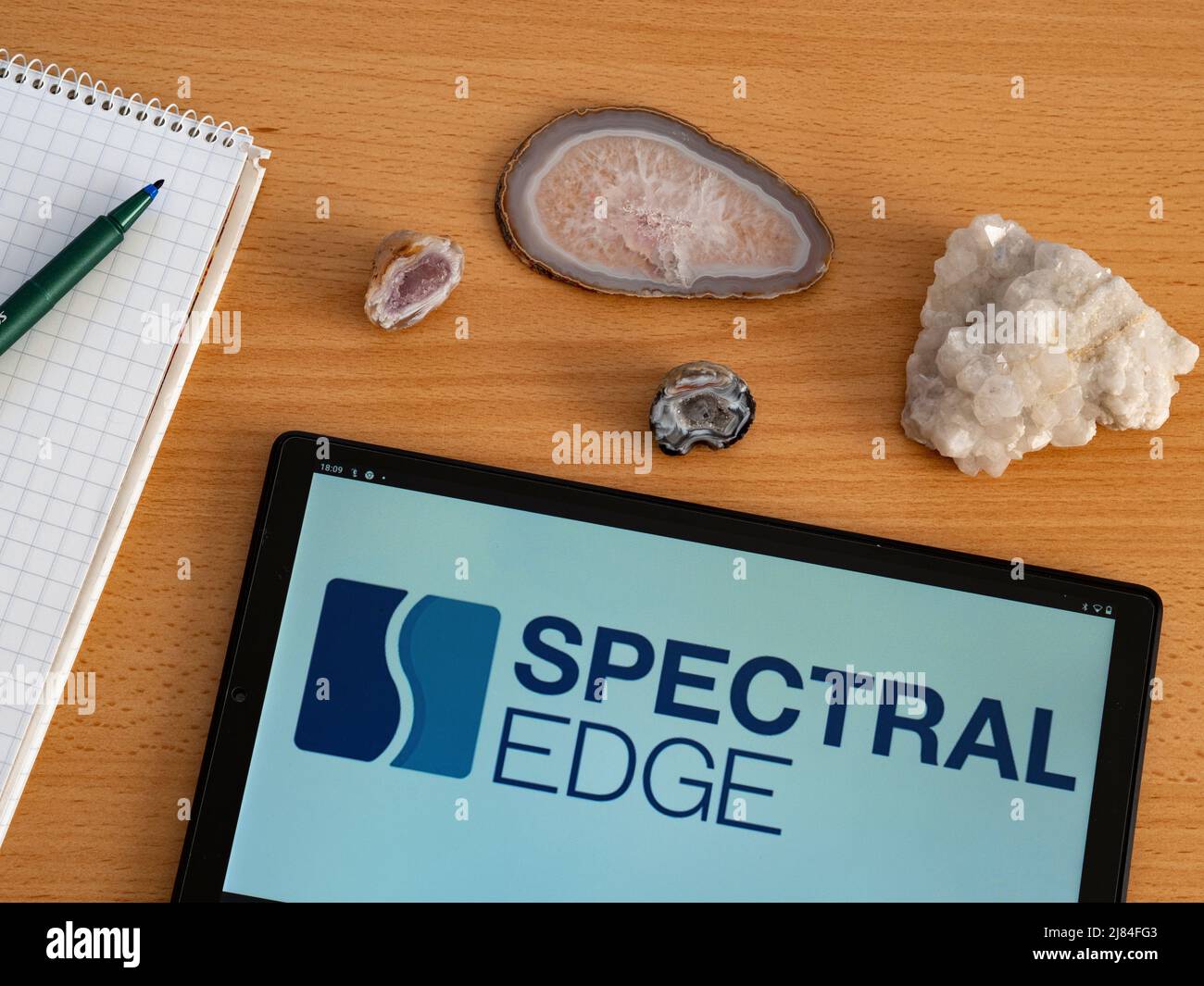 In this photo illustration Spectral Edge Ltd owned by Apple Inc. logo ...