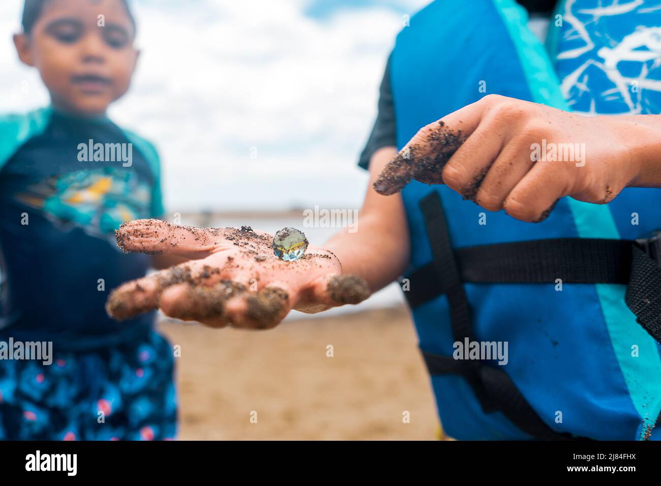 Child boy digging treasure in hi-res stock photography and images - Alamy