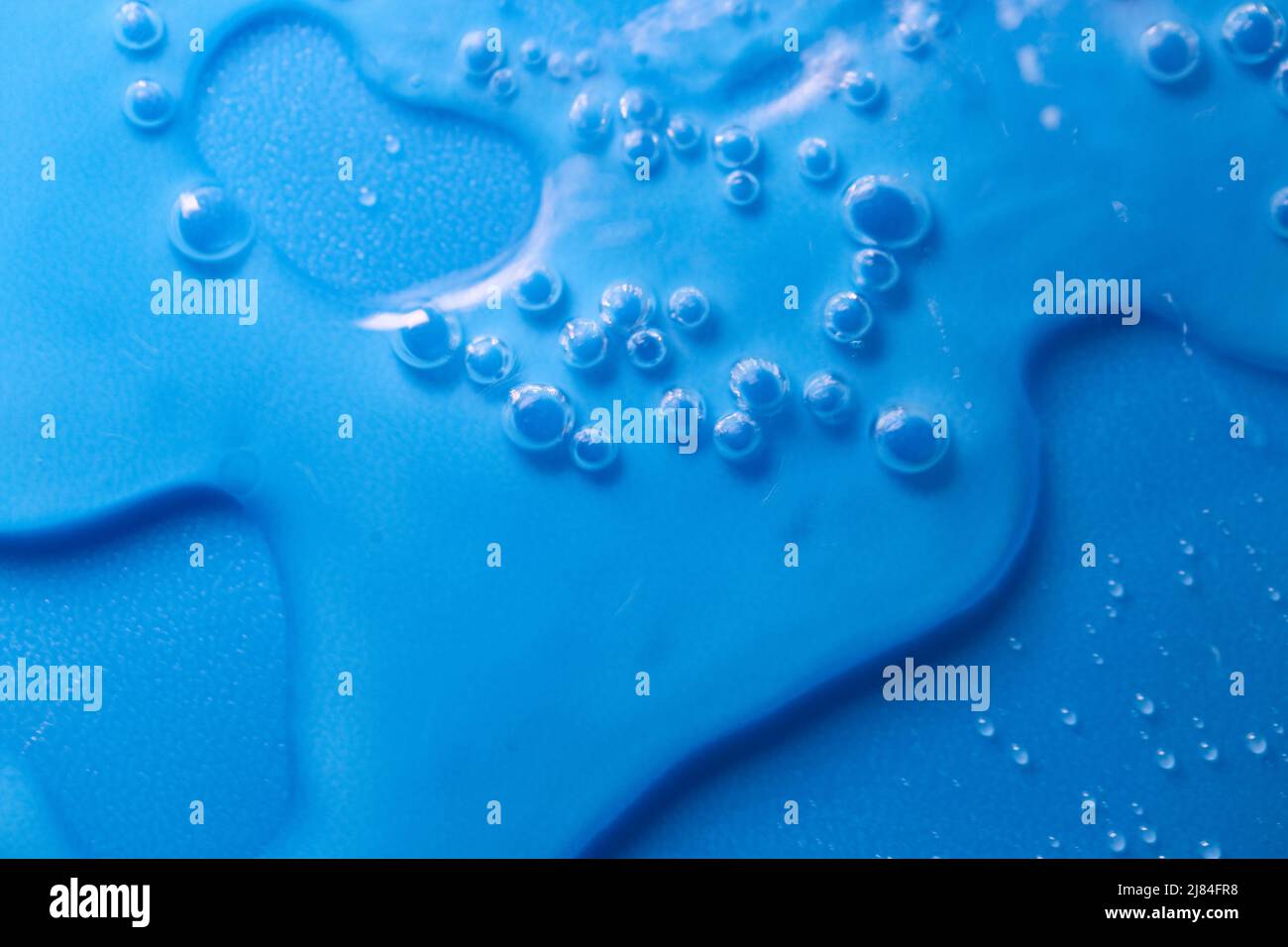 Water texture. Water drops background. Water drip surface on blue ...