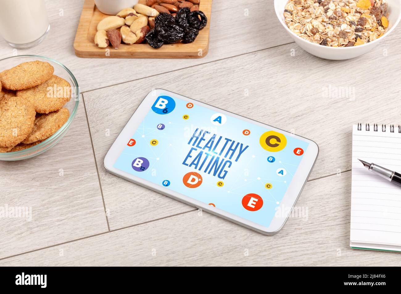 Healthy Tablet Pc compostion concept Stock Photo - Alamy