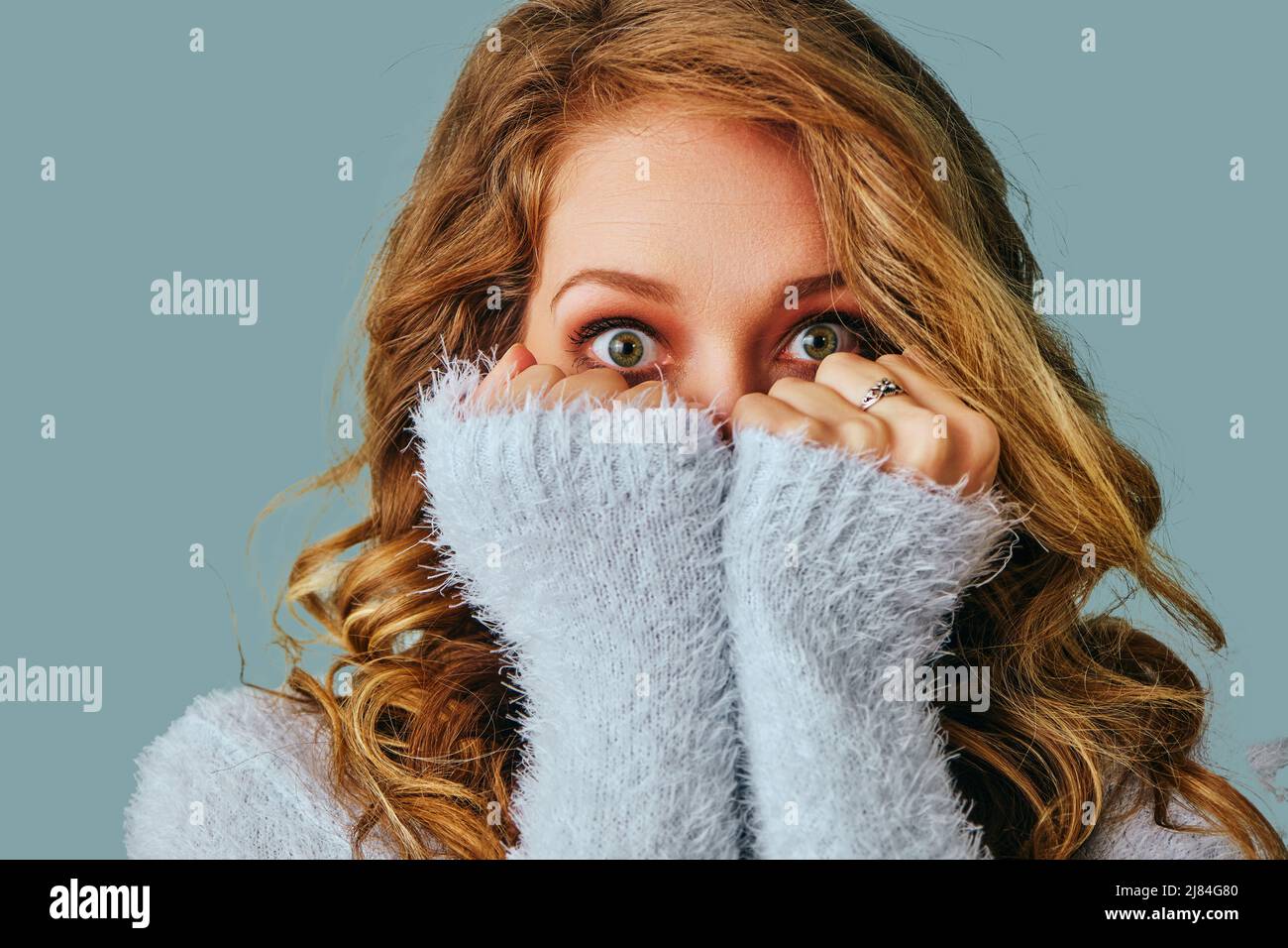 Hair covering face hi-res stock photography and images - Alamy