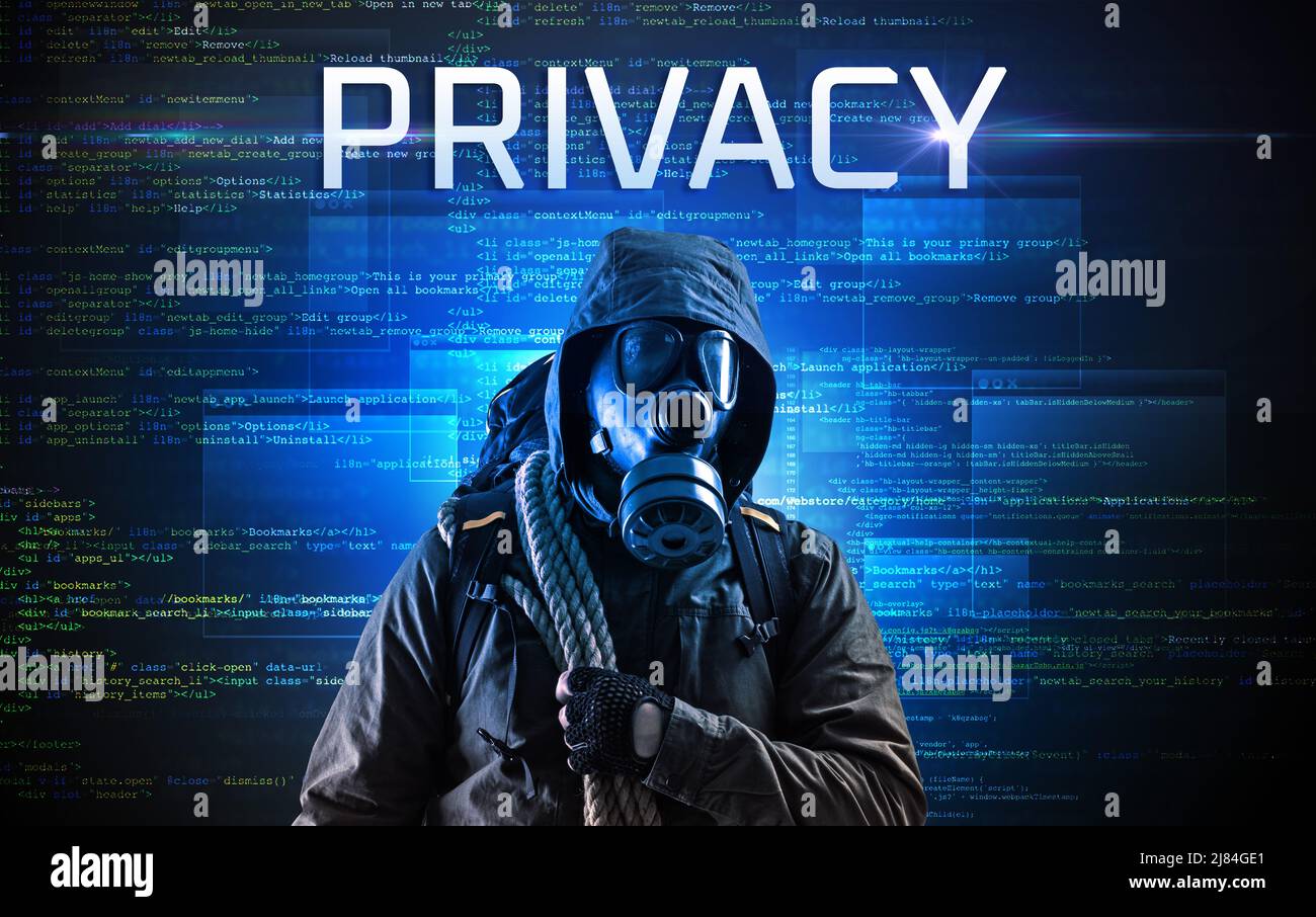 Faceless hacker on code background Stock Photo - Alamy