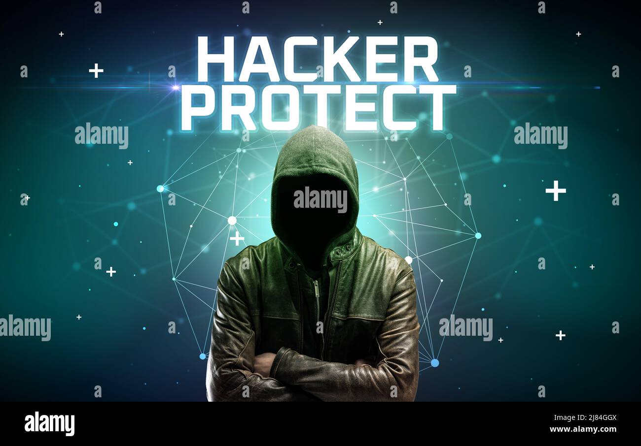 Mysterious hacker, online attack concept Stock Photo - Alamy