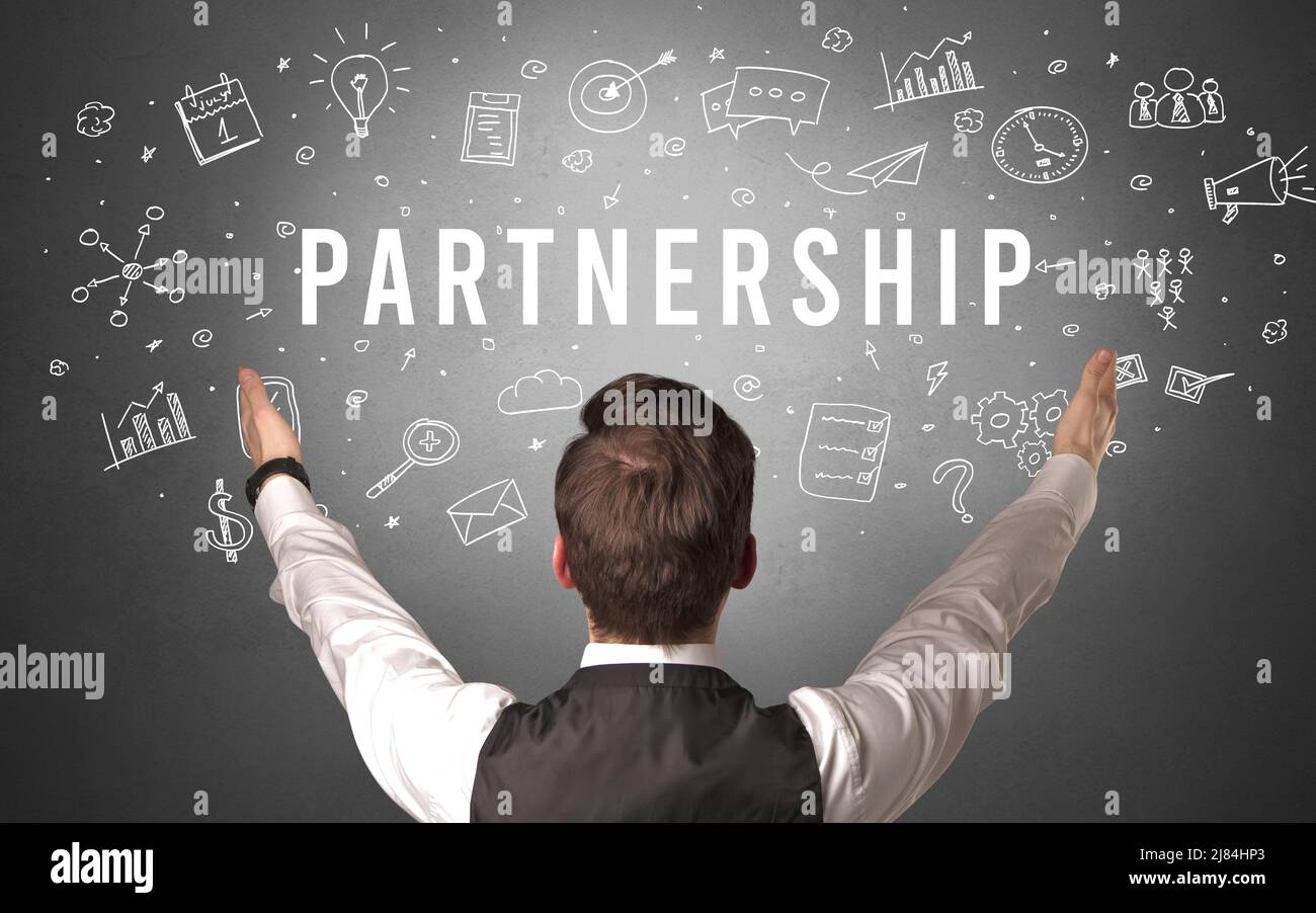 Rear view of a businessman Stock Photo - Alamy