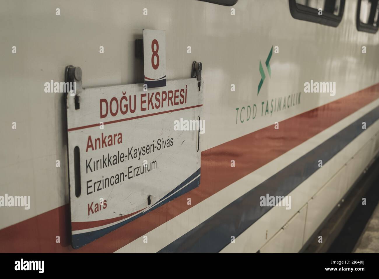 Ankara, Turkey - February 21, 2022: Close up shot of Eastern Express ...