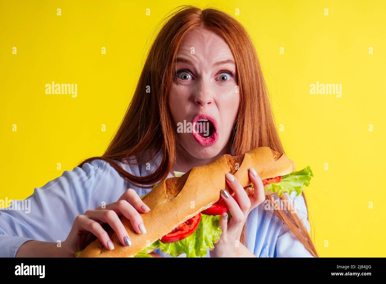 Girl hungry stomach hi-res stock photography and images - Alamy