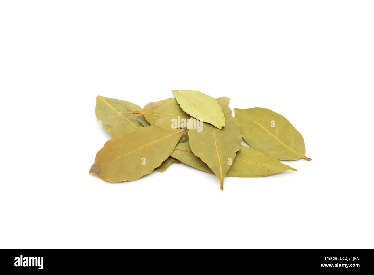Dried bay laurel leaves or Laurus nobilis spice isolated on white ...