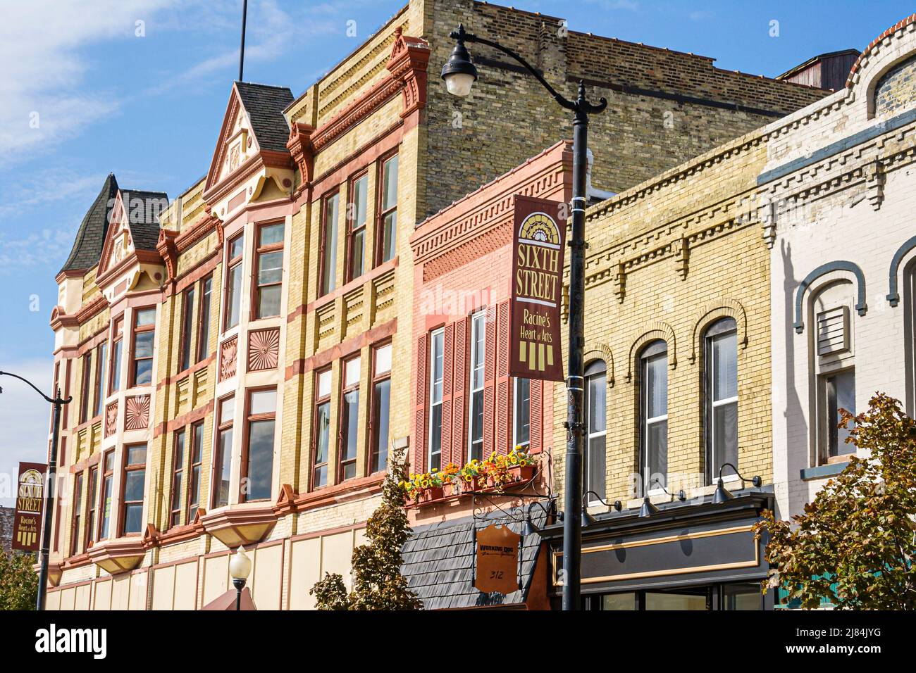 Racine Wisconsin,6th Sixth Street,historic renovated buildings,city ...