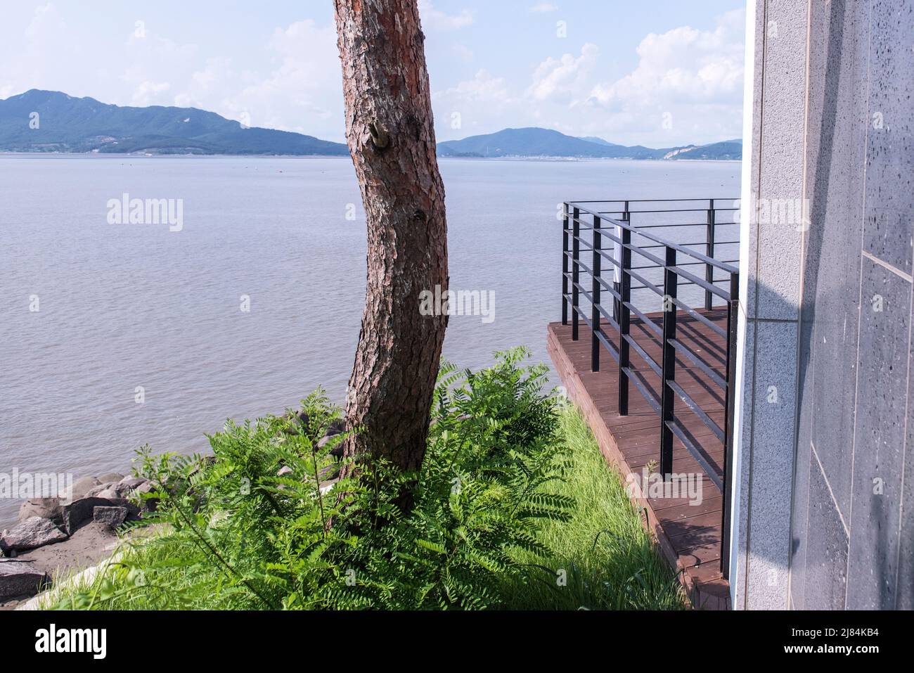 The beautiful seascape through the window Stock Photo - Alamy