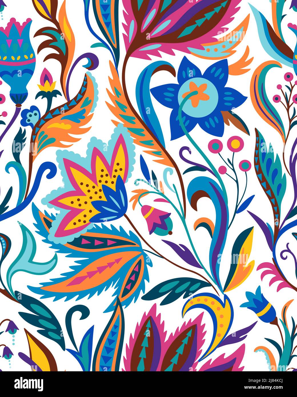 Vintage floral ornamental pattern in victorian style for decor ...