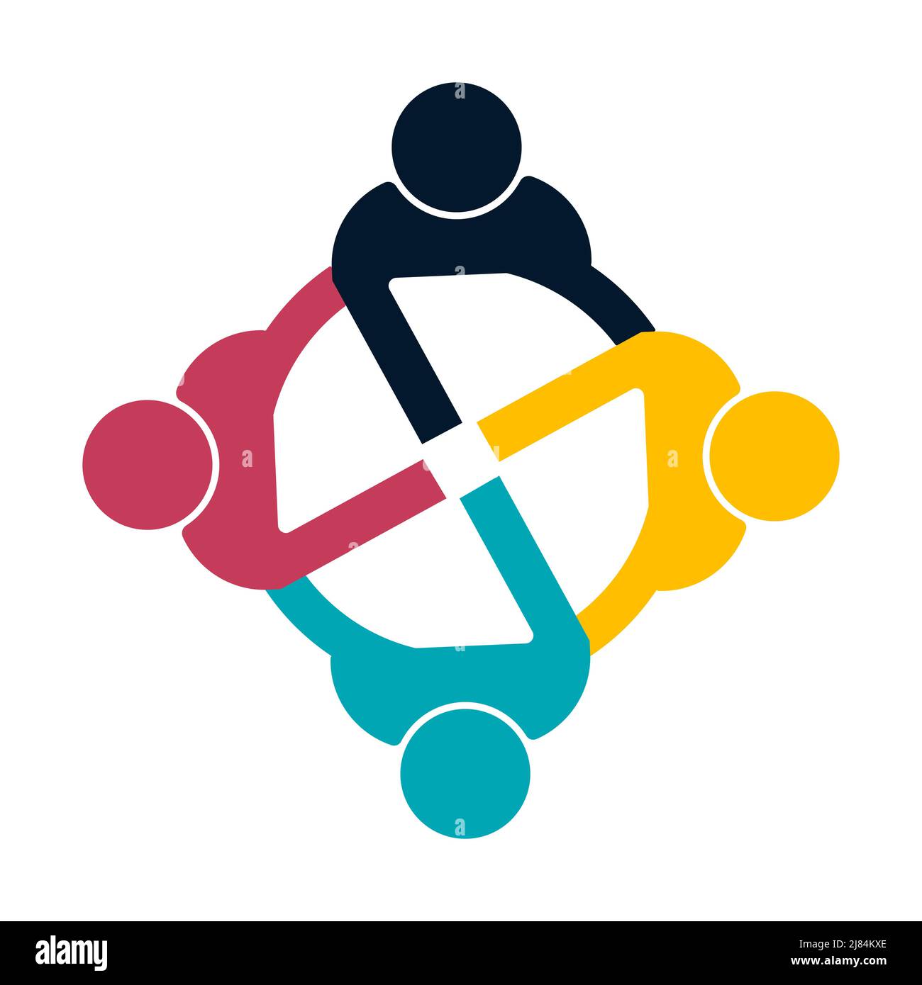 Group people logo handshake in a circle,Teamwork icon.vector ...