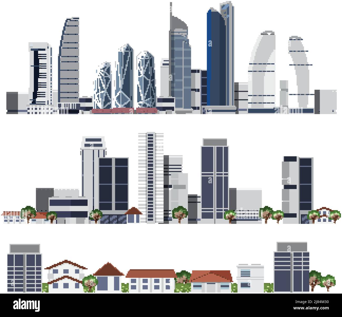 Set of building on white background illustration Stock Vector Image ...