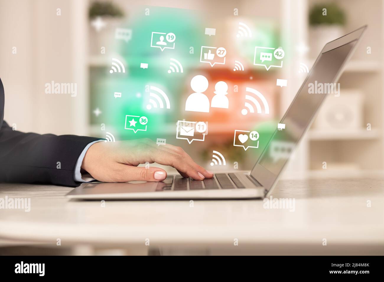 Young person surfing on social media network Stock Photo - Alamy