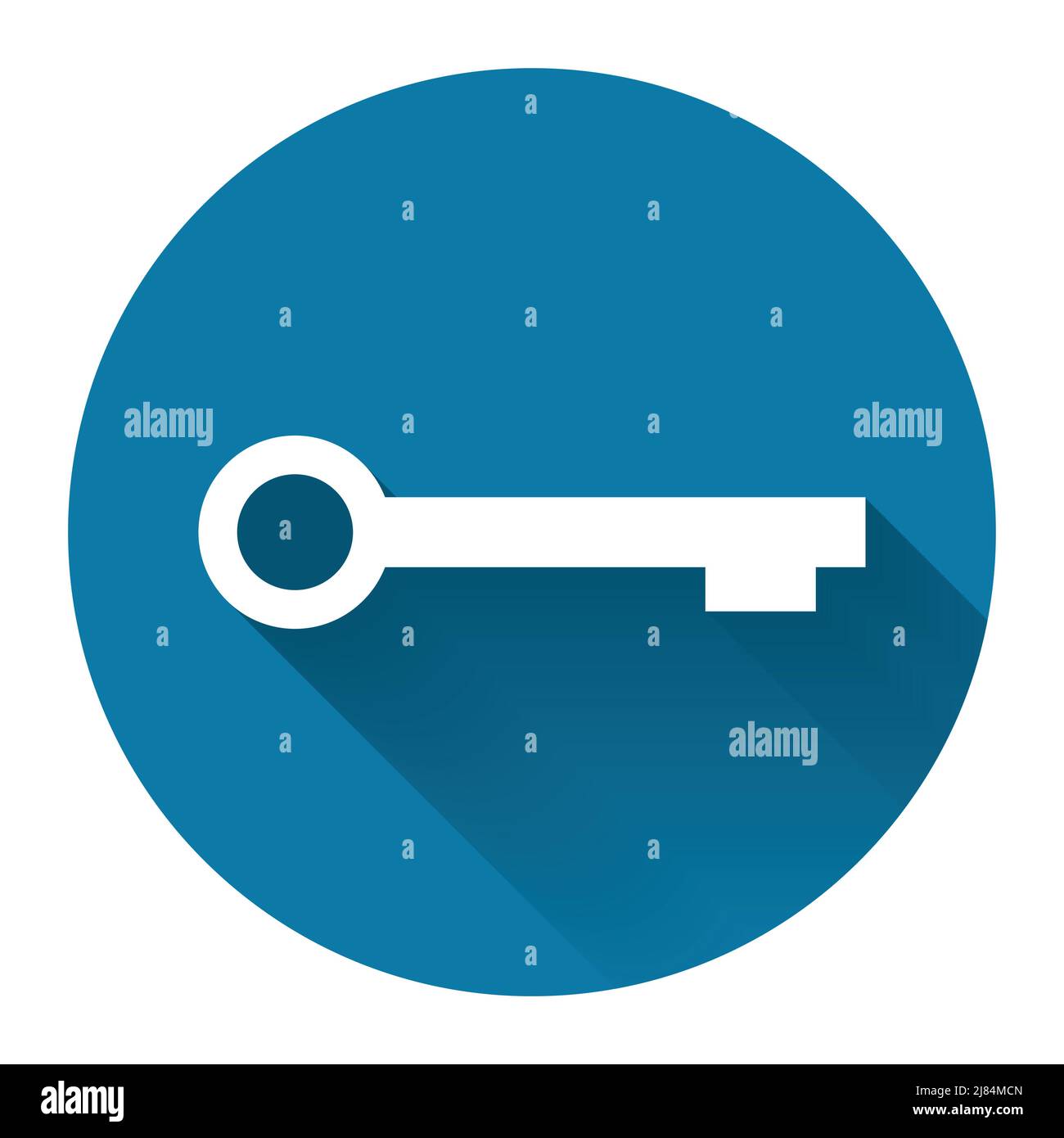 Key icon with long shadow. Flat design style Key silhouette.Simple ...
