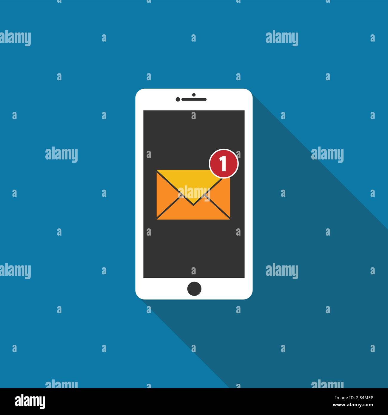 New email notification on mobile phone,Vector llustration Stock Vector ...