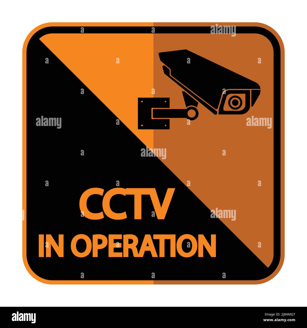 CCTV Camera label.Black Video surveillance sign on white background ...