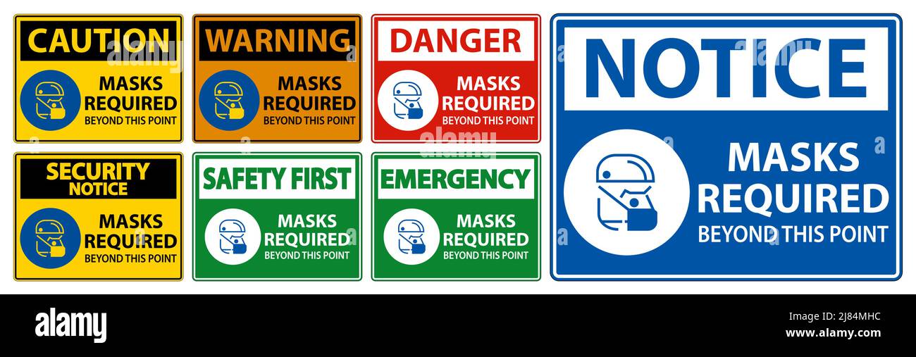 Symbol Masks Required Beyond This Point Sign Stock Vector Image & Art ...