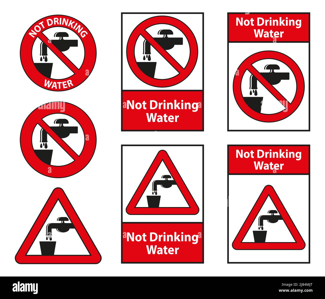 Not Drinking Water Symbol sign isolated on white background Stock ...