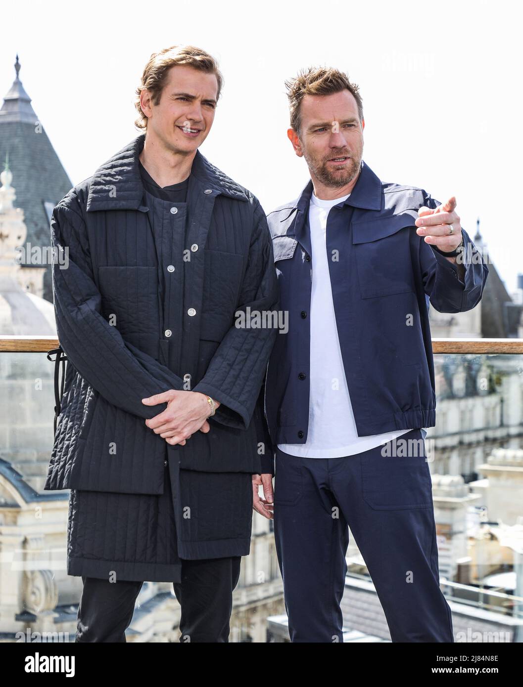 London, UK. 12th May, 2022. Hayden Christensen (L) and Ewan McGregor (R ...