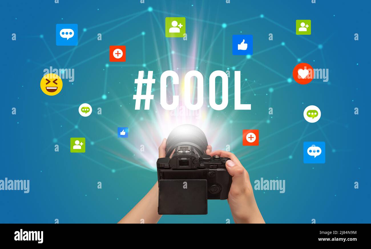 Using camera to capture social media content concept Stock Photo - Alamy