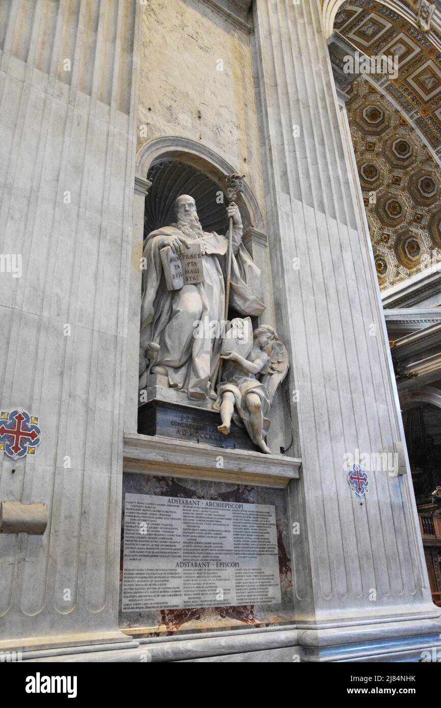 St. Benedict Founder Statue by Antonio Montauti, 1735 in Saint Peter's ...