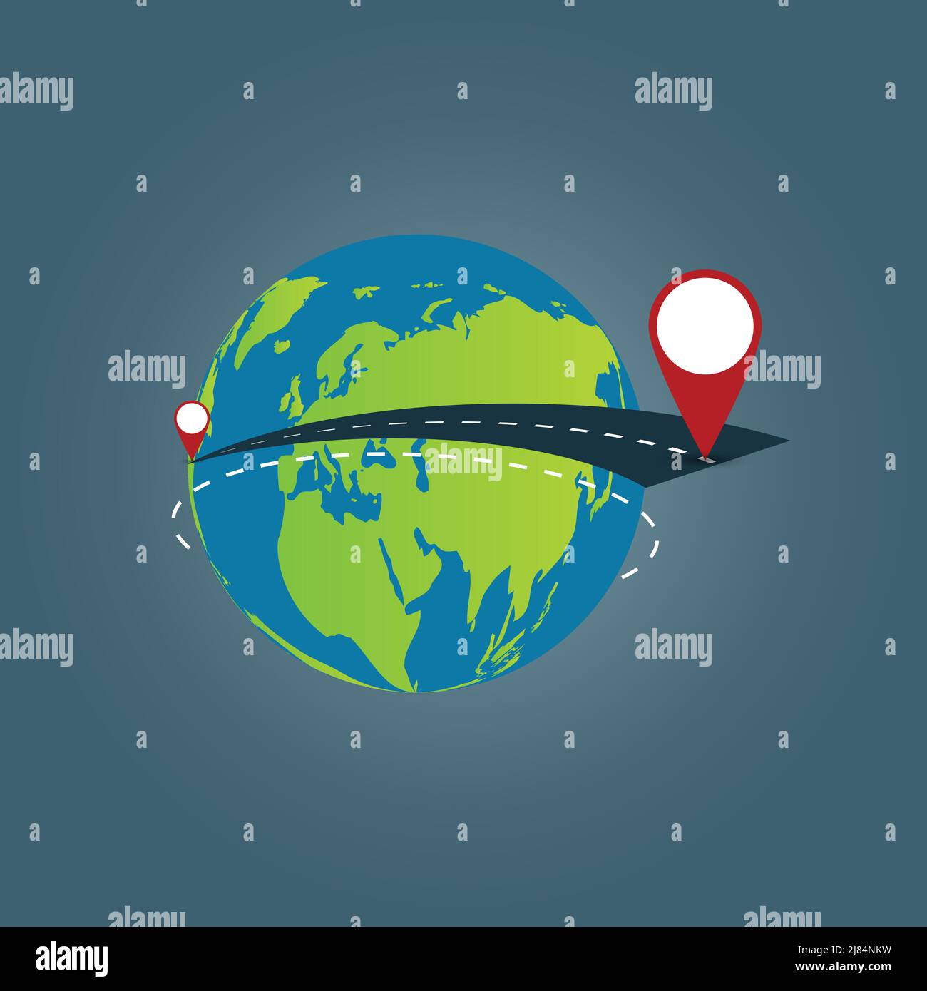 World travel concept background,road trip around the world.vector ...
