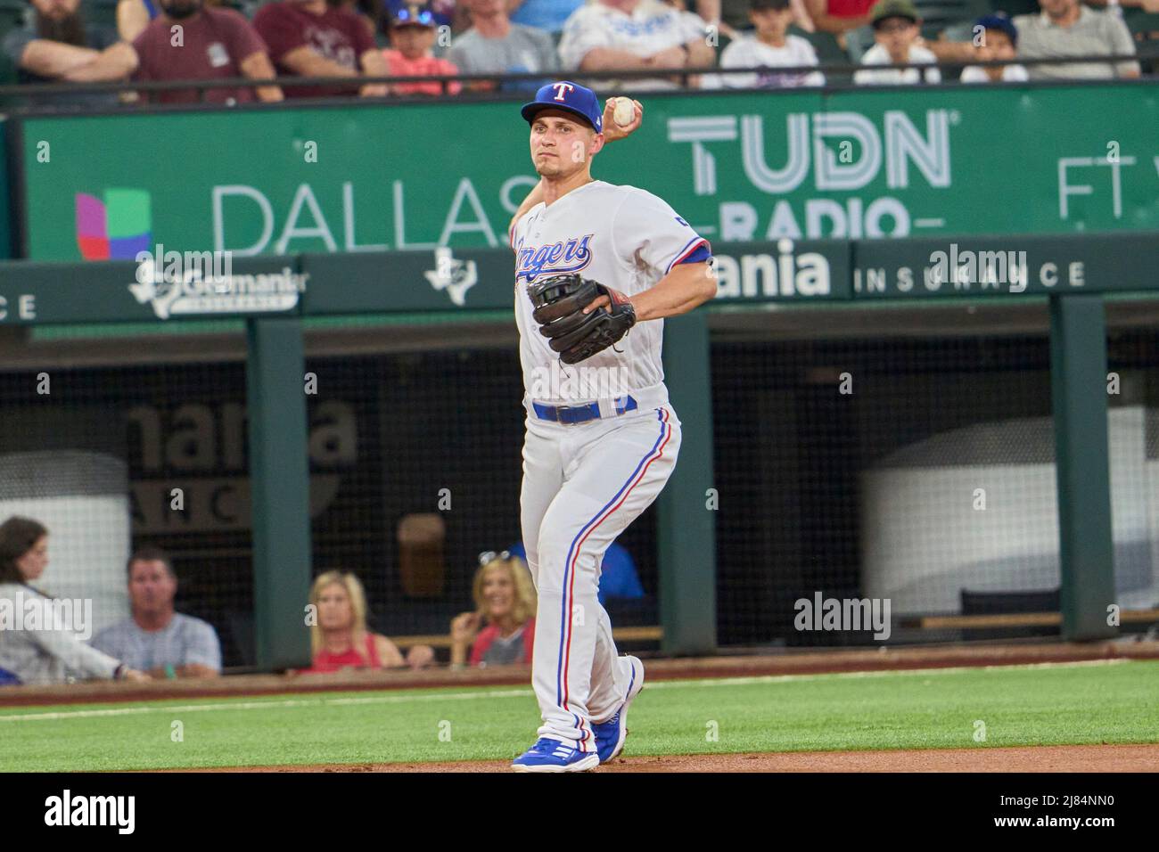 May 11, 2022: Texas shortstop Corey Seager (5 ) makes a play during the game with the Kansas ...