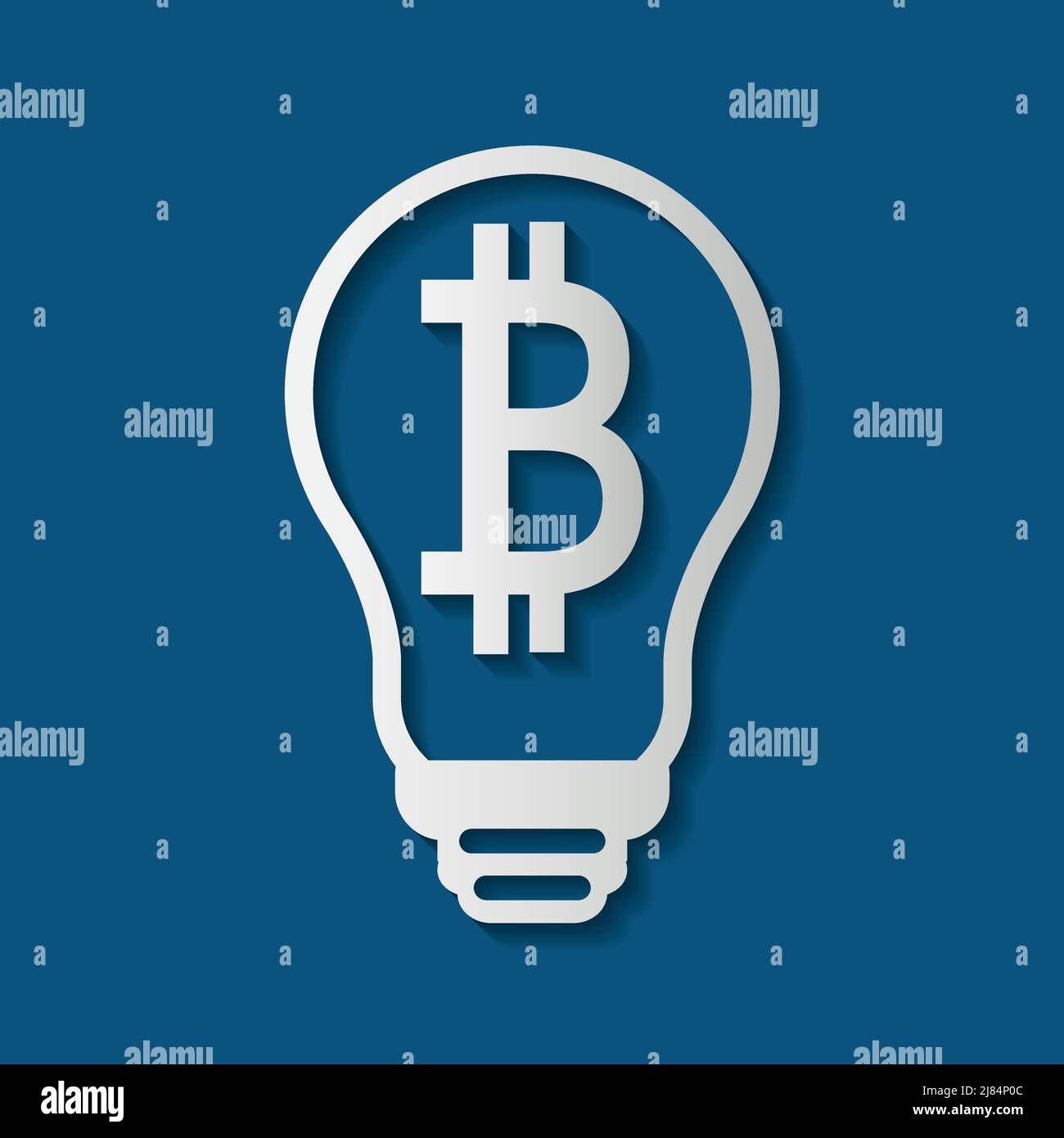 symbol bitcoin light bulb Icon on white background.Vector Illustration ...