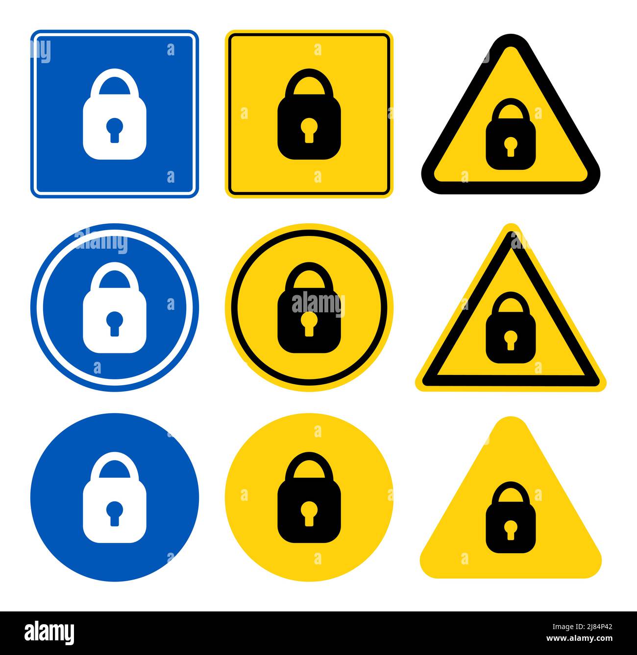 Padlock icon in color Cut Out Stock Images & Pictures - Alamy