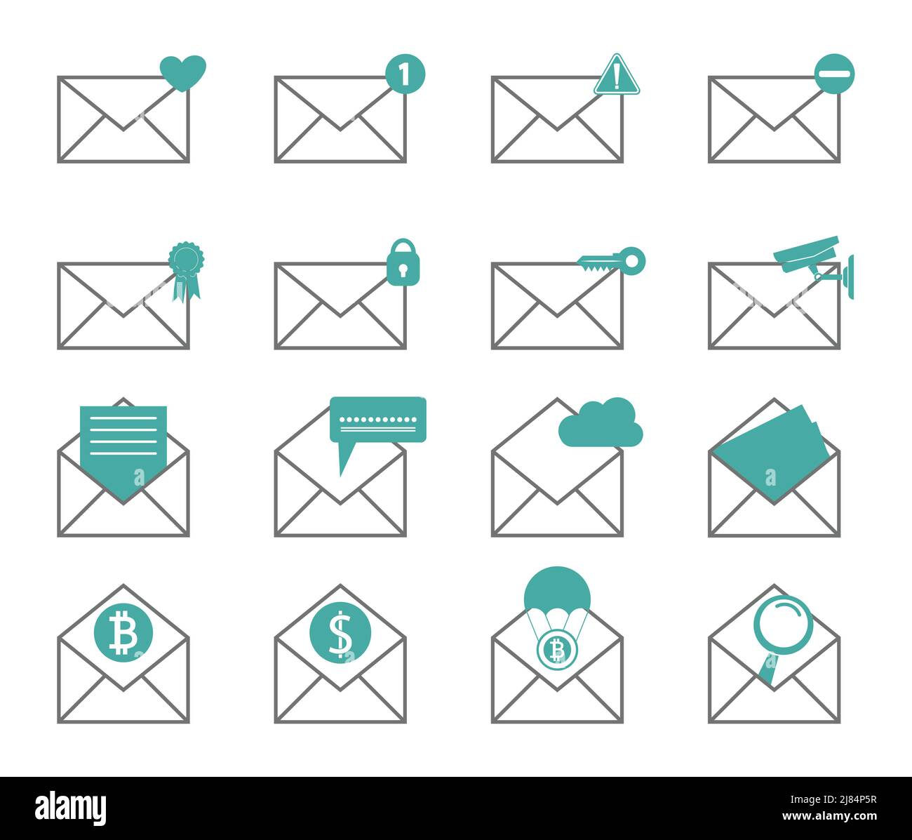 Mail icon,New email notification,Simple design style,vector ...