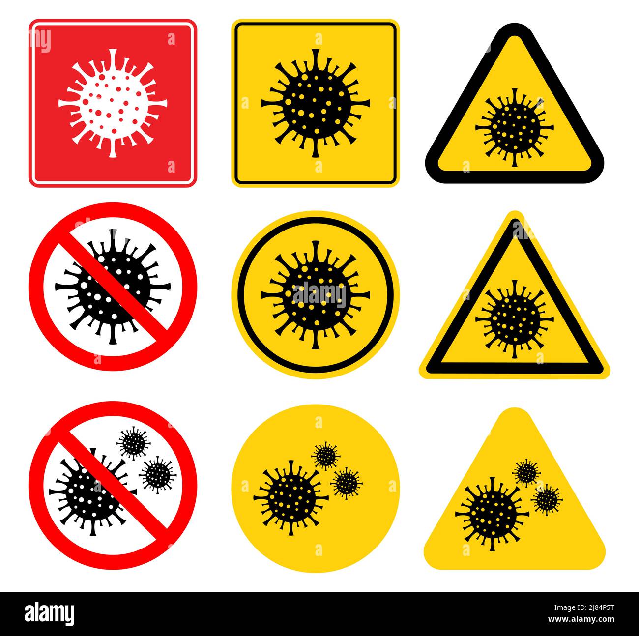 Warning sign,caution outbreak coronavirus covid 19 Stock Vector Image ...