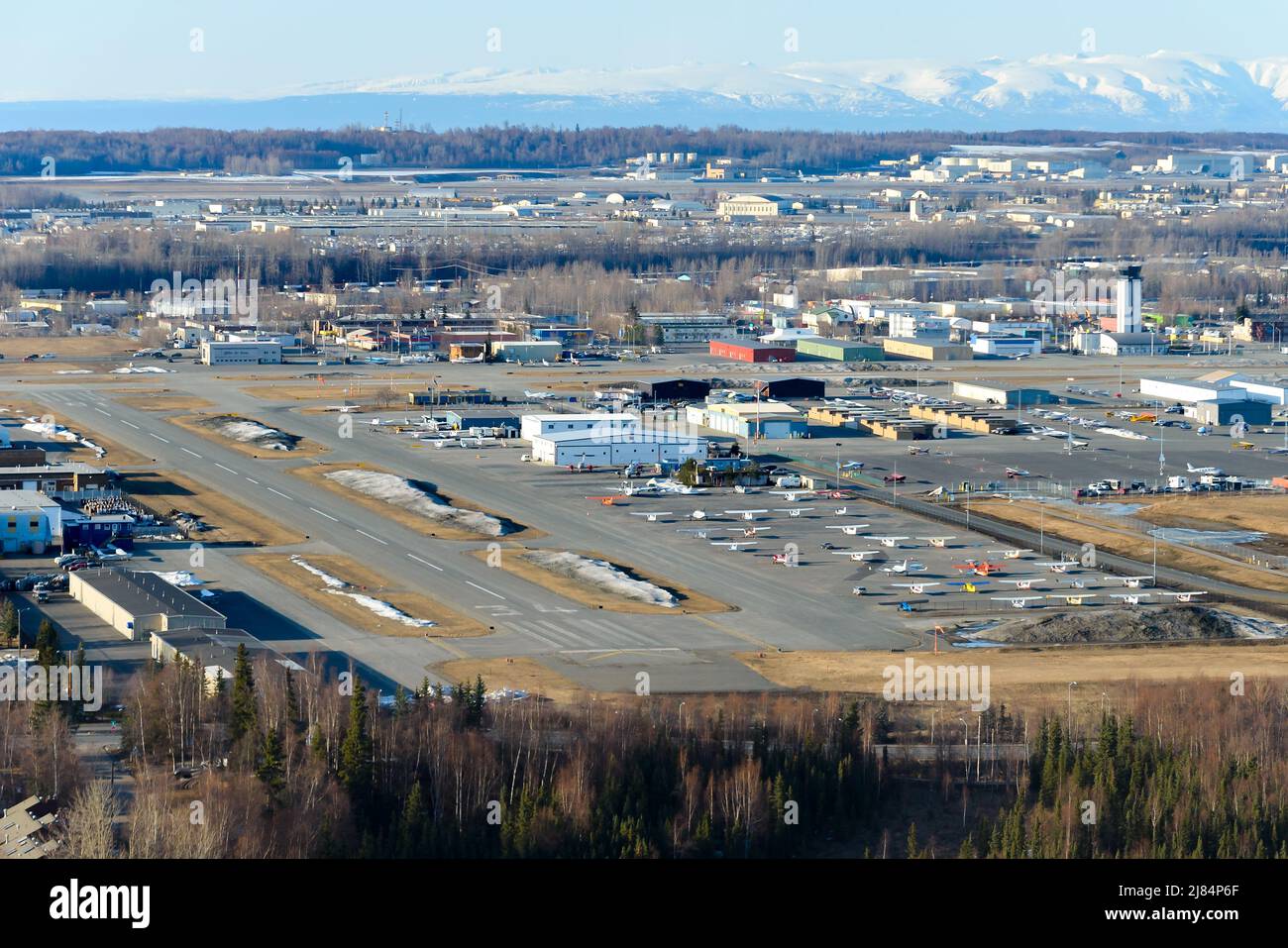 Merrill Field airport in Anchorage, used mostly for general aviation ...