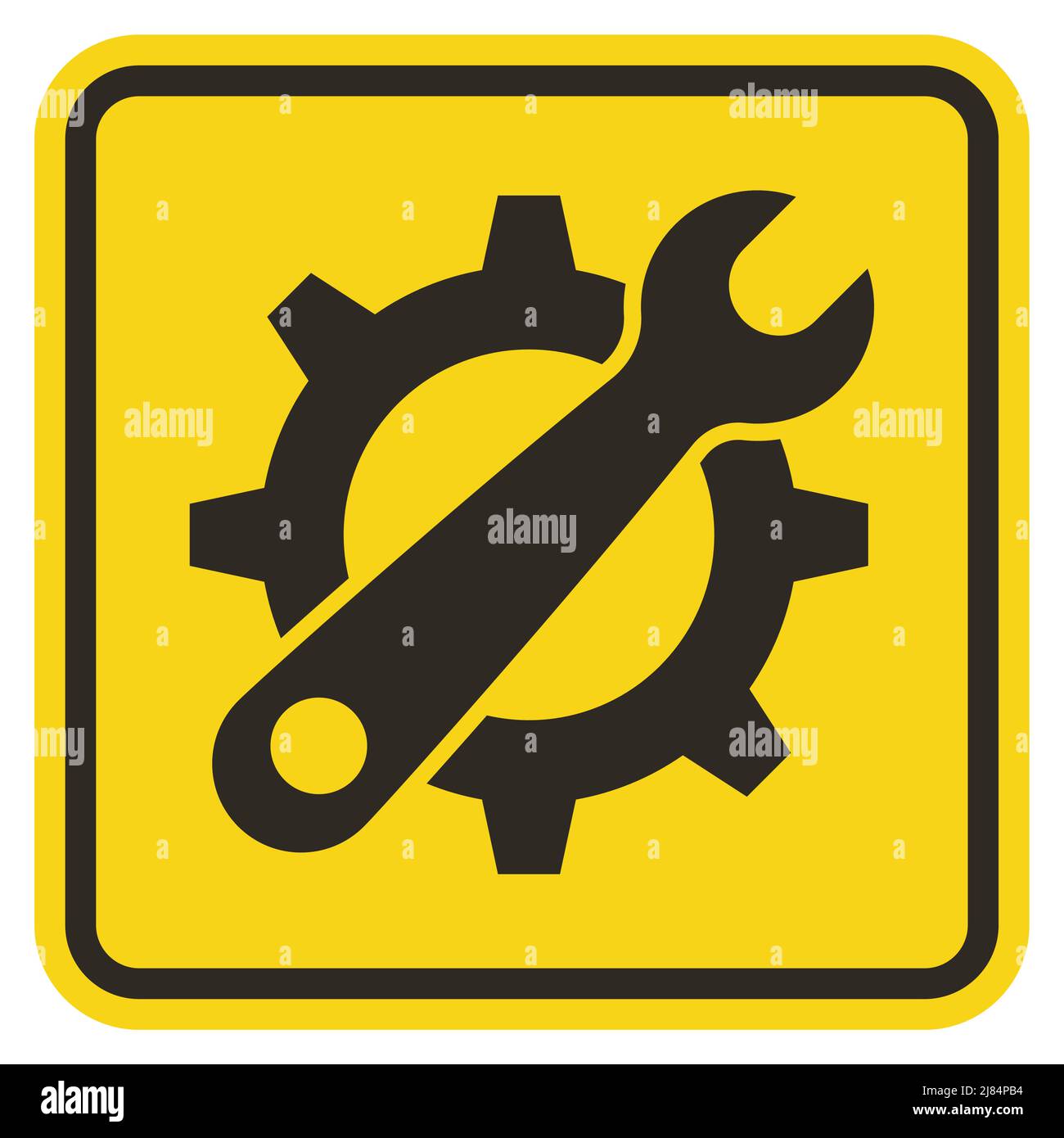 Symbol Service Tool Sign On Yellow Background Stock Vector Image & Art ...