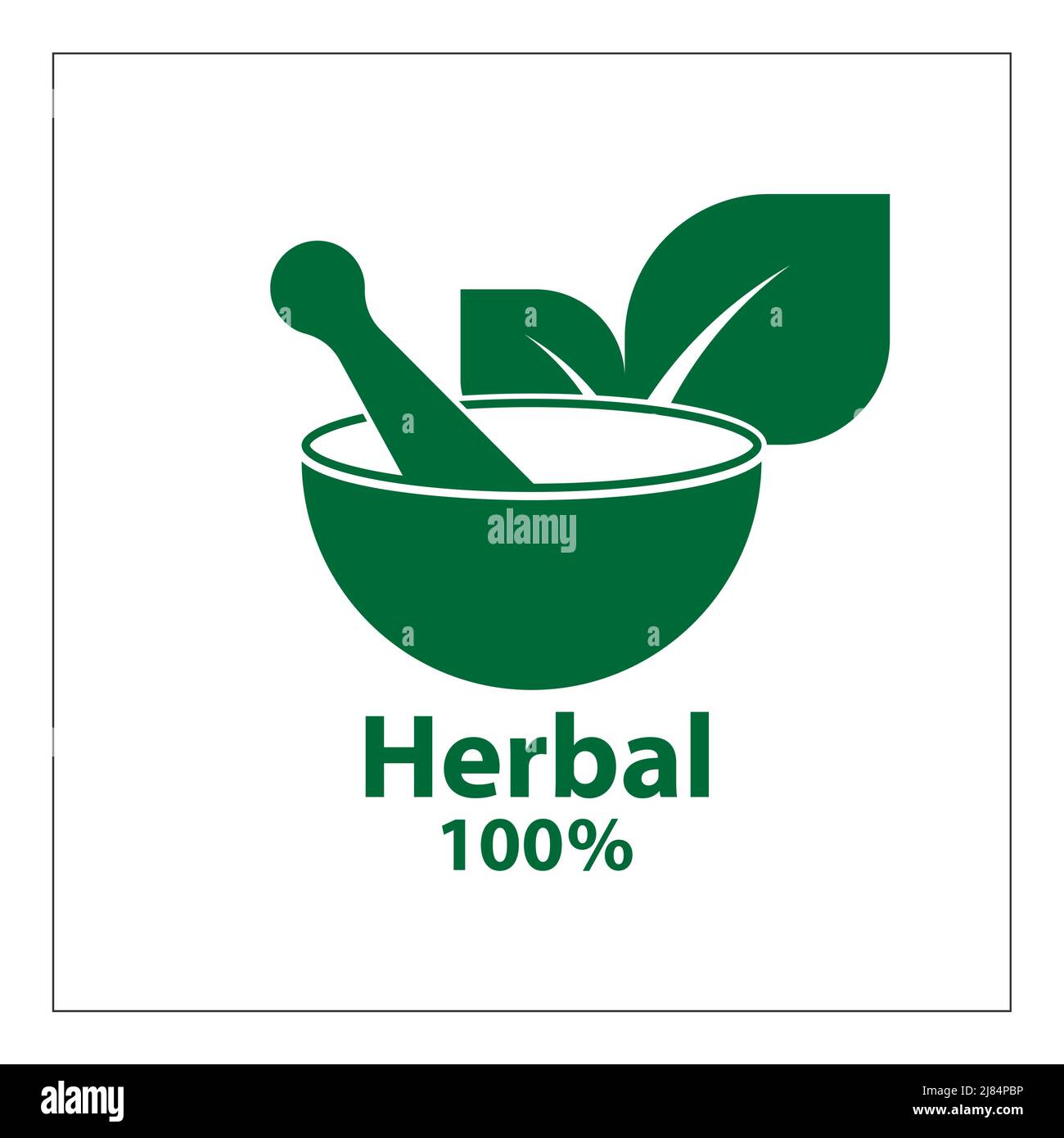 green herbal logo template,herbal 100 on white background Stock Vector ...