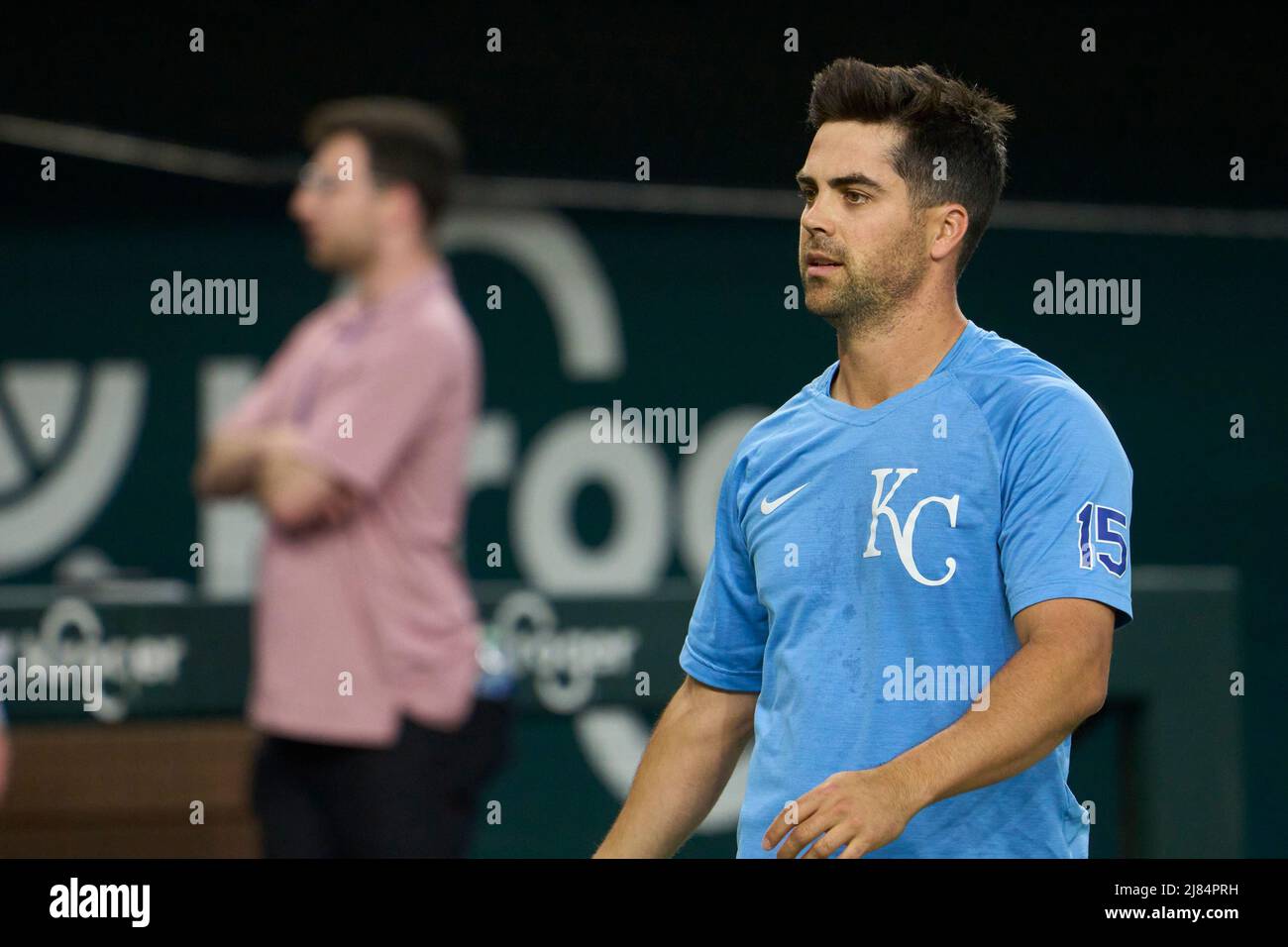 Dallas TX, USA. 11th May, 2022. Kansas City second baseman Whit ...