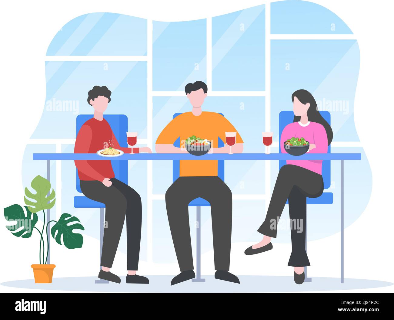 People Eating, Talking, Drinking and Working at Tables on Cafe or ...