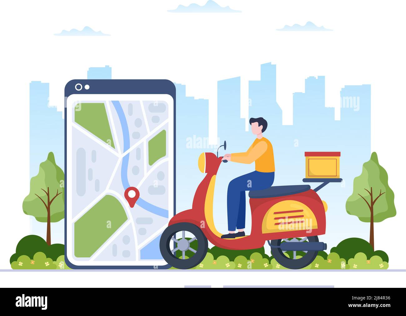 Food Delivery Service App on a Tracking Smartphone to Order Ready Meals ...