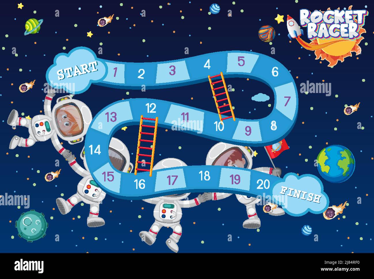 Game template with space theme background illustration Stock Vector ...